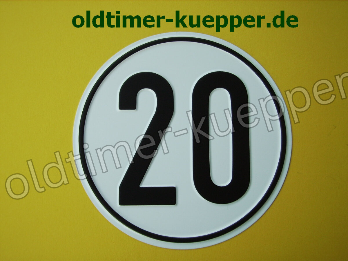 Geschwindigkeitsschild Alu 20 100263, 8,30