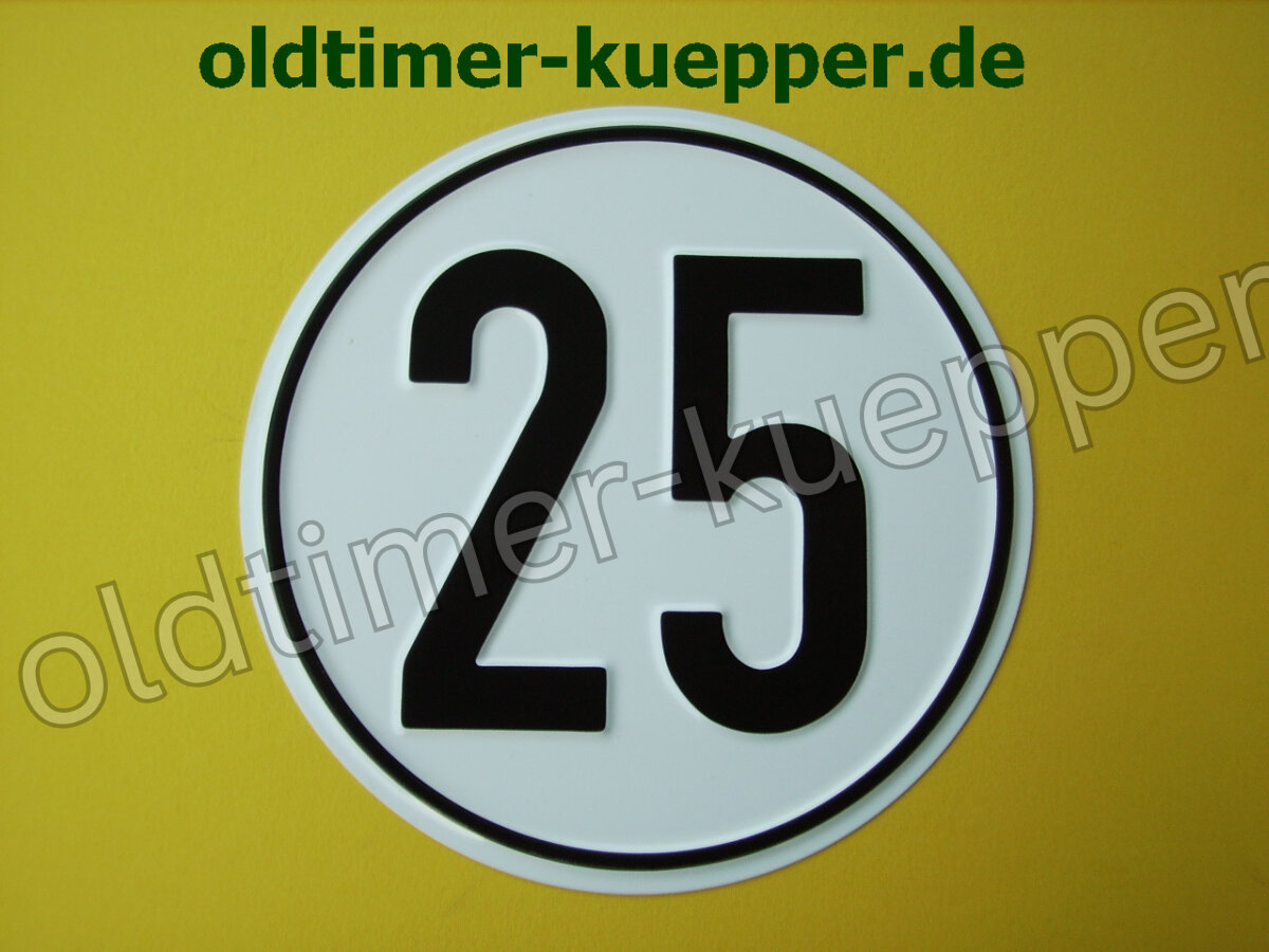 Geschwindigkeitsschild Alu 25 100264, 8,30